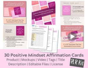Affirmation Cards with Self-Growth Quotes & Positive Body Image